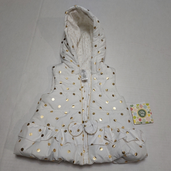 Little Me | Jackets & Coats | Little Me White And Gold Baby Jacket 2 ...